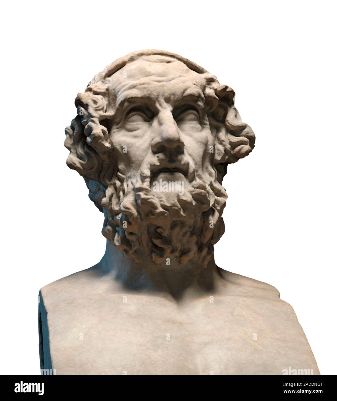 Statue of Homer 'the blind bard', author of the epic poems The Iliad ...