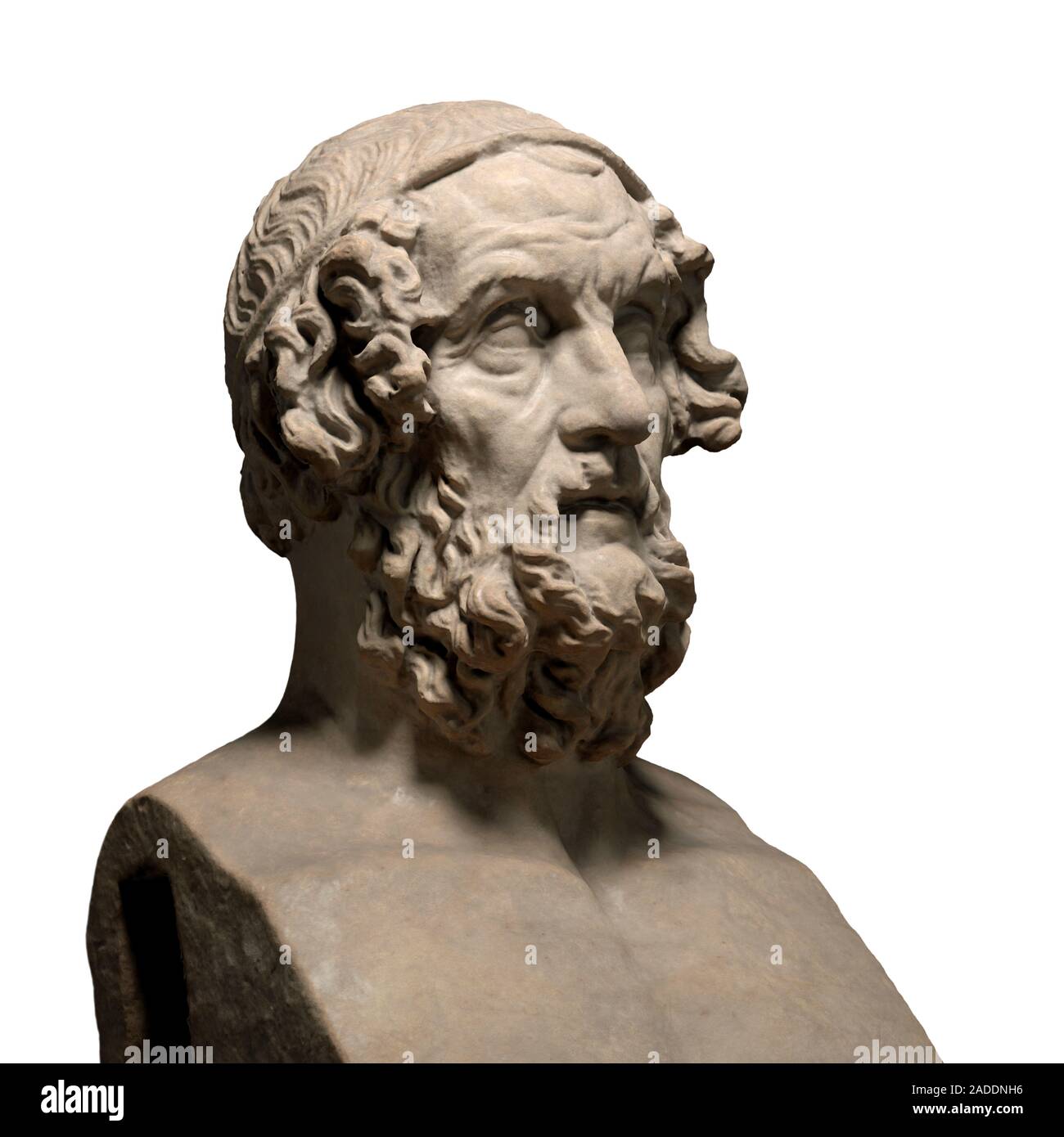 Statue of Homer 'the blind bard', author of the epic poems The Iliad ...