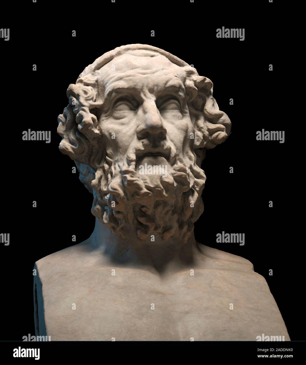 Statue of Homer 'the blind bard', author of the epic poems The Iliad ...