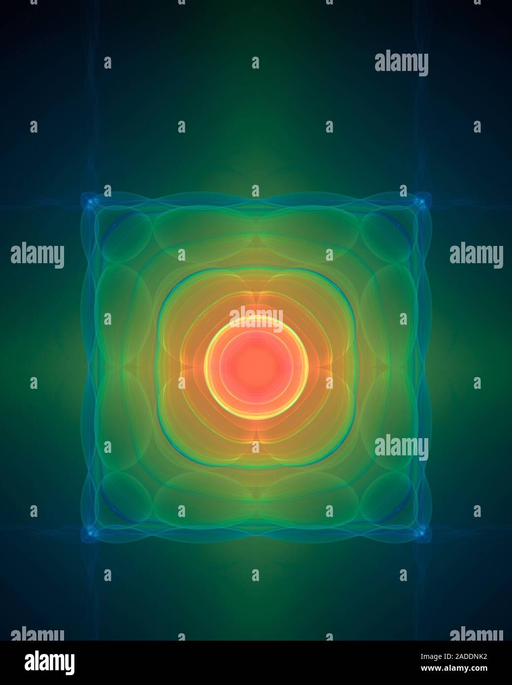 Abstract fractal illustration showing a circle morphing into a square ...