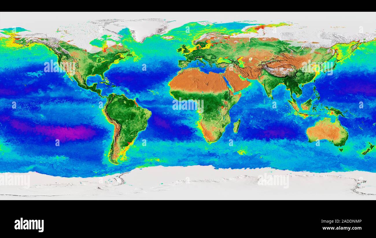 Global biosphere, October 1997. This Plate Carree projected data ...