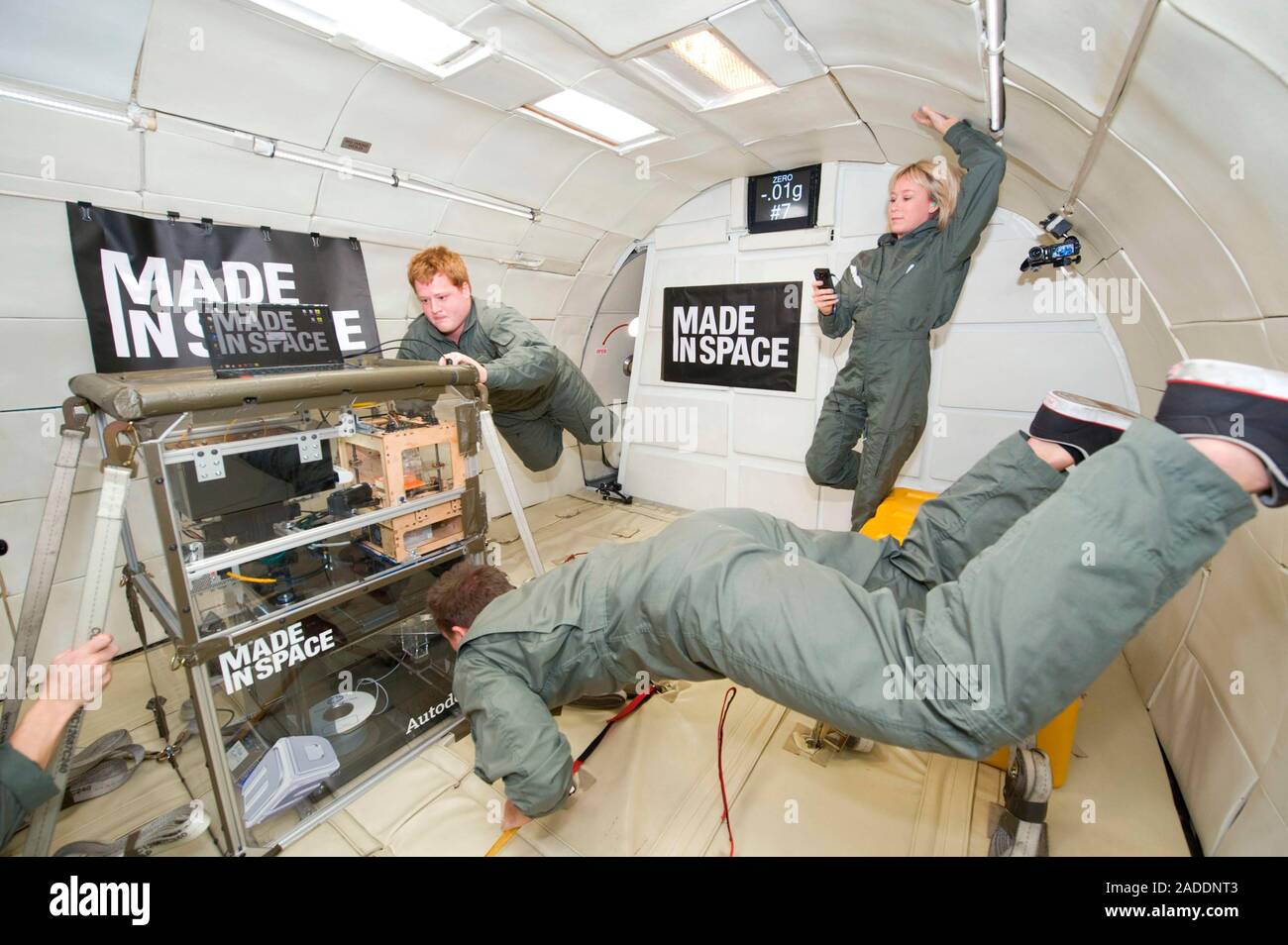 Zero gravity 3D printing tests, 2017. 3D Printer during testing by ...
