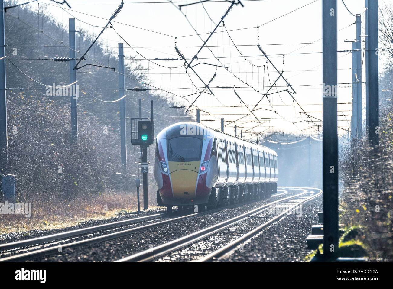The new LNER Azuma electric train operating on the East Coast Mainline ...