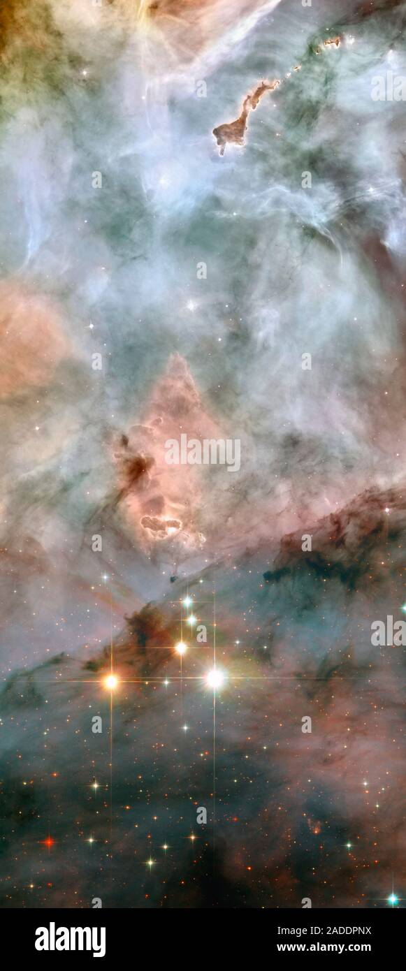 Trumpler 16 stars and nebula, Hubble Space Telescope (HST) image ...