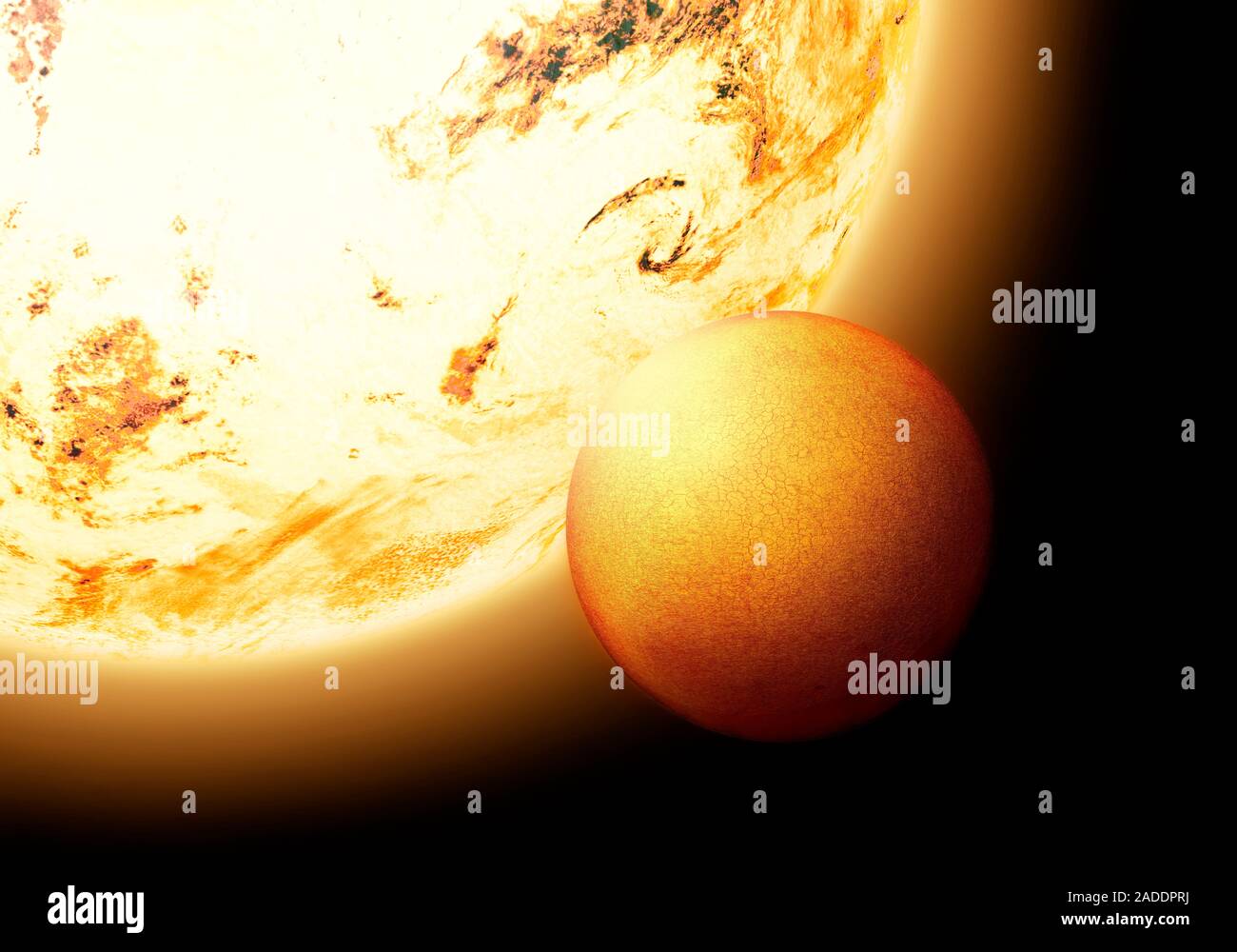 Illustration of the exoplanet Kepler-78b orbiting its star Kepler 78 ...