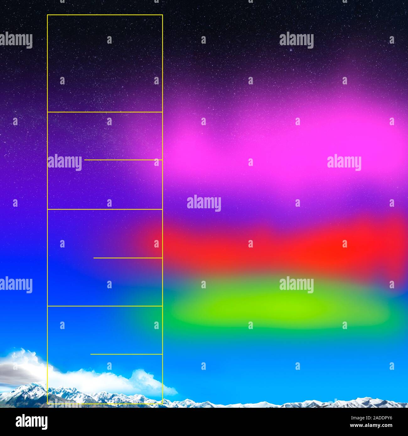 Earth's airglow. Image showing the different colours of airglow that ...