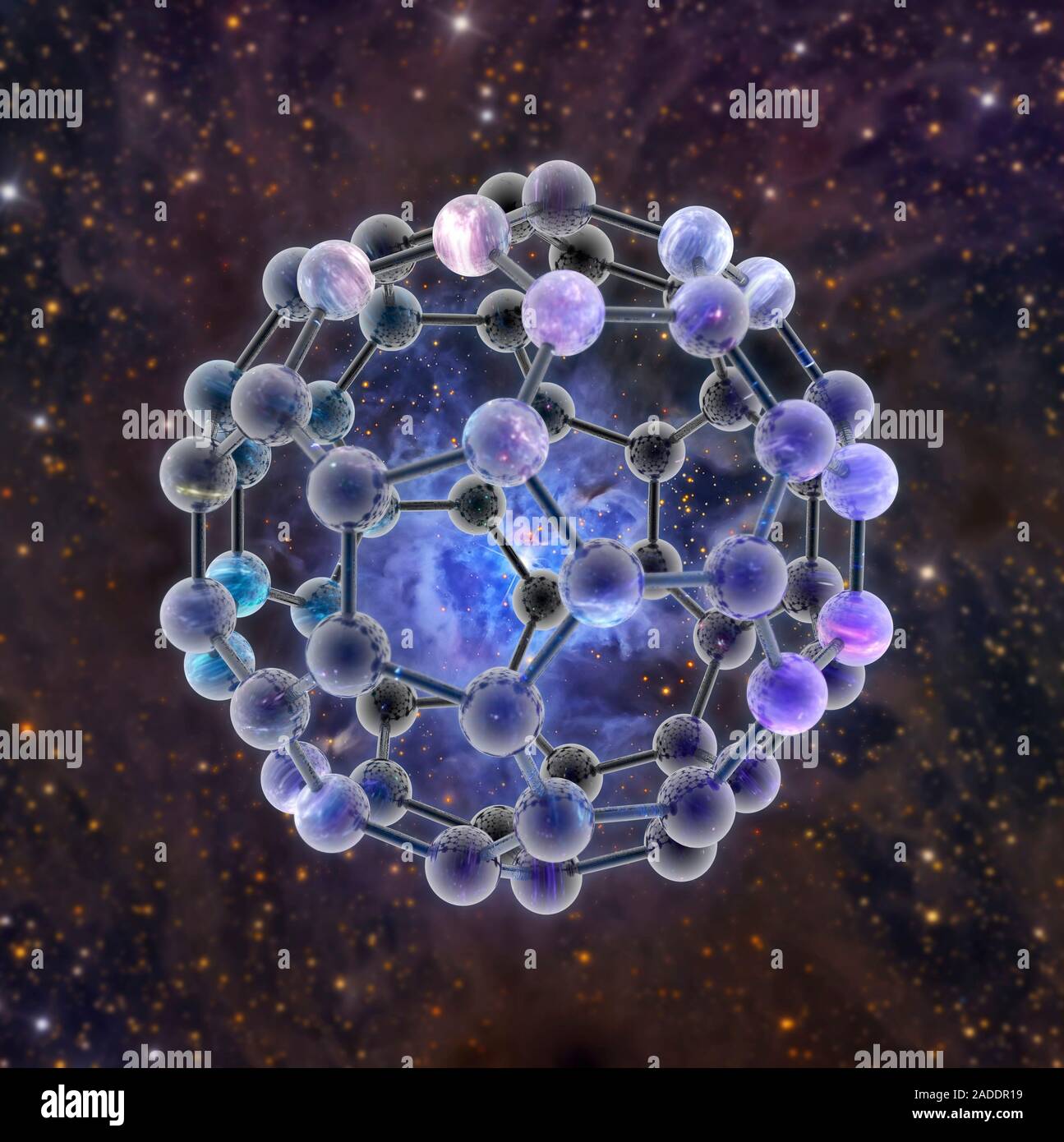 Buckyballs discovered in space. Composite image of a ...