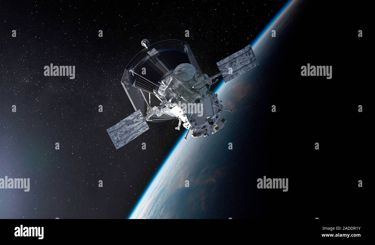 Parker Solar Probe leaving Earth. Illustration of NASA's Parker Solar ...
