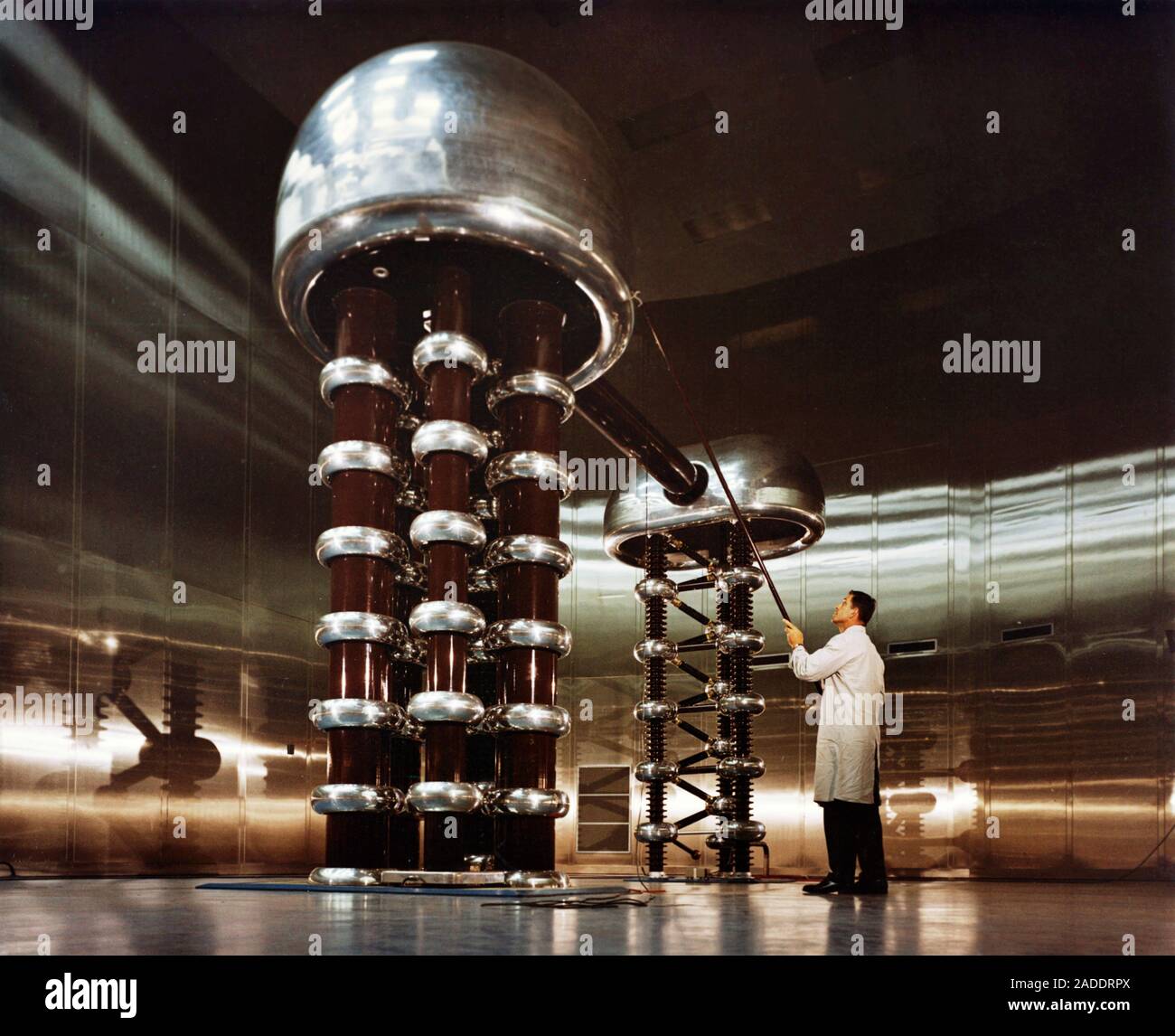 High-voltage generator for electron microscopy research. Laboratory ...