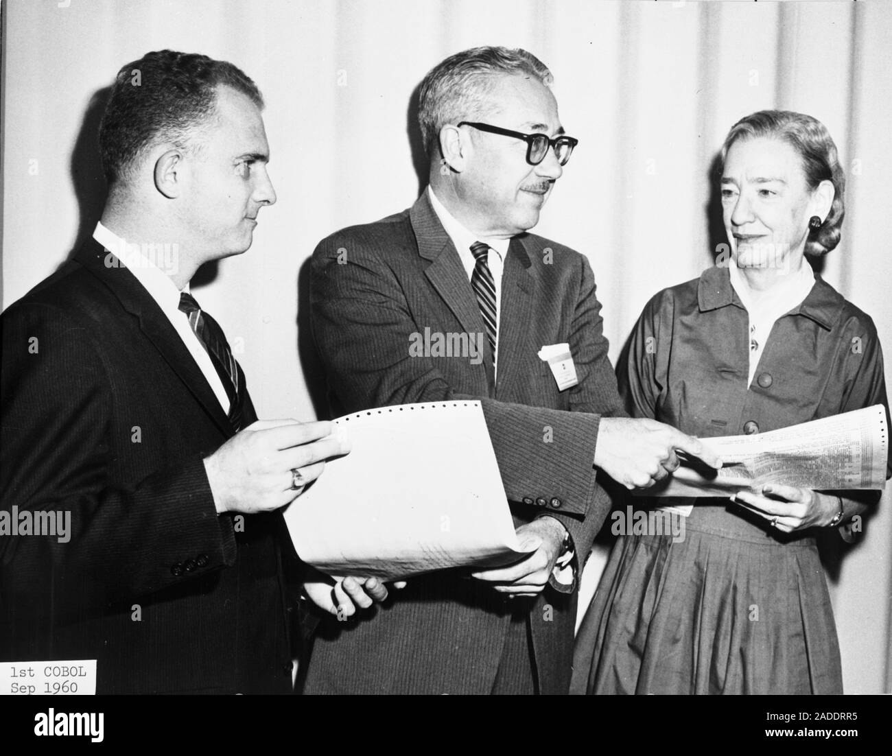 First COBOL computer programmers, 1960. Exchange of the first COBOL ...