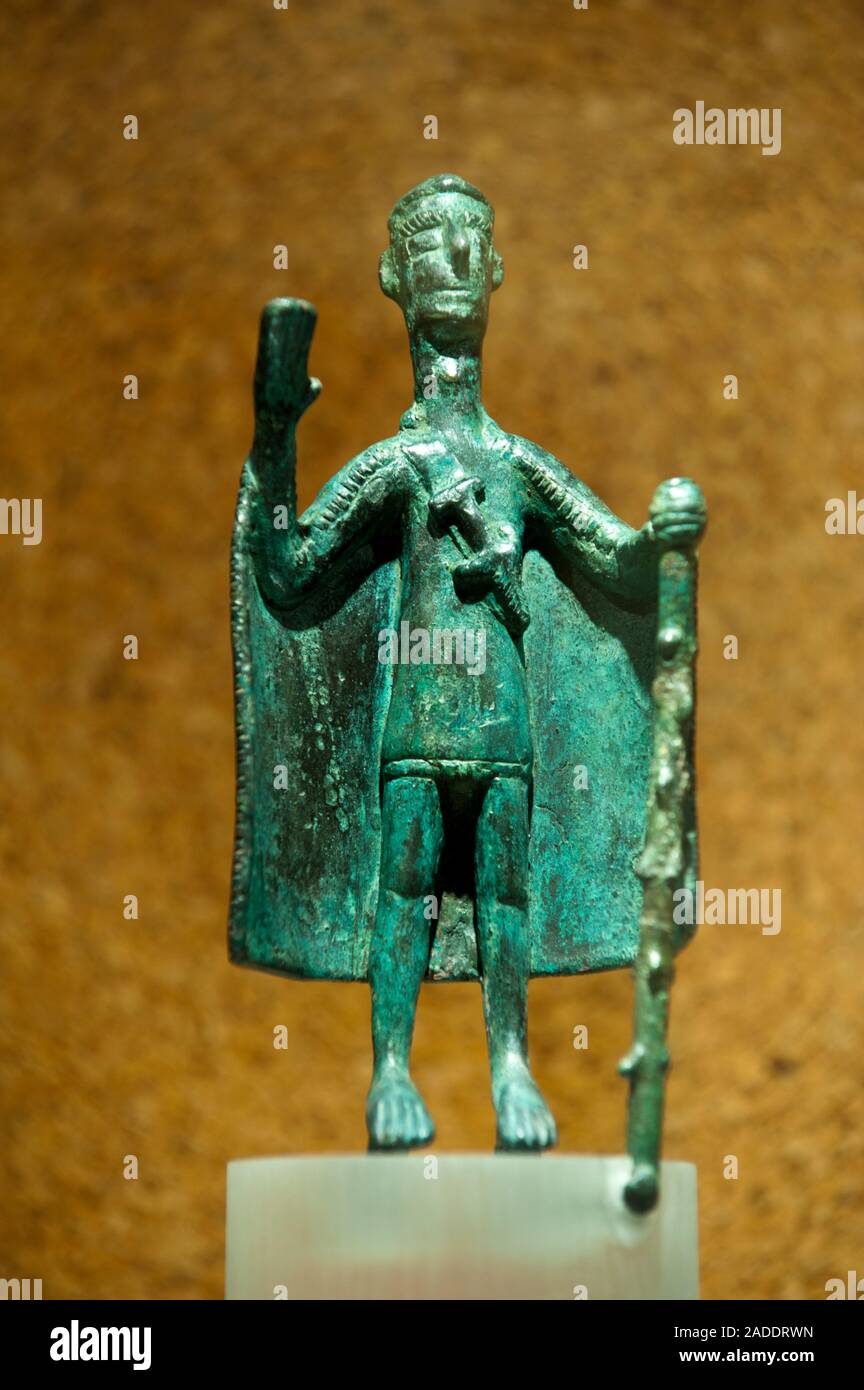Statue of Bronze Age tribal chieftain, Sardinia. Photographed at the ...