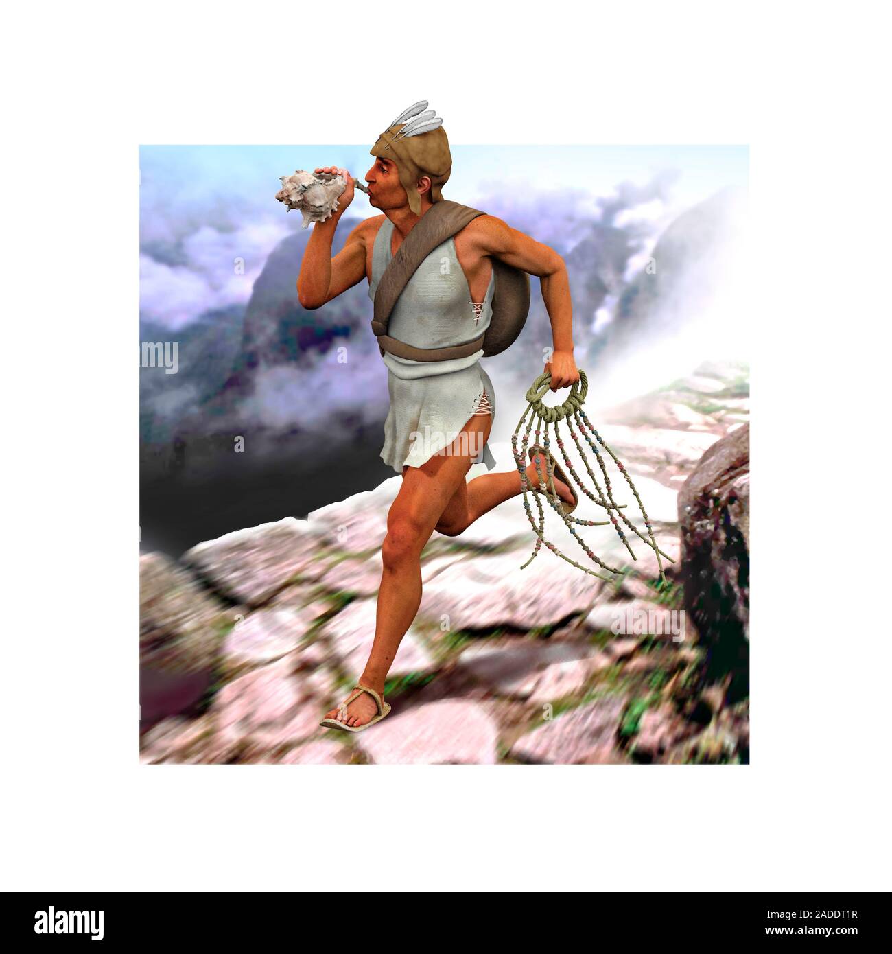 Inca messenger, illustration. These messengers, known as chasqui ...