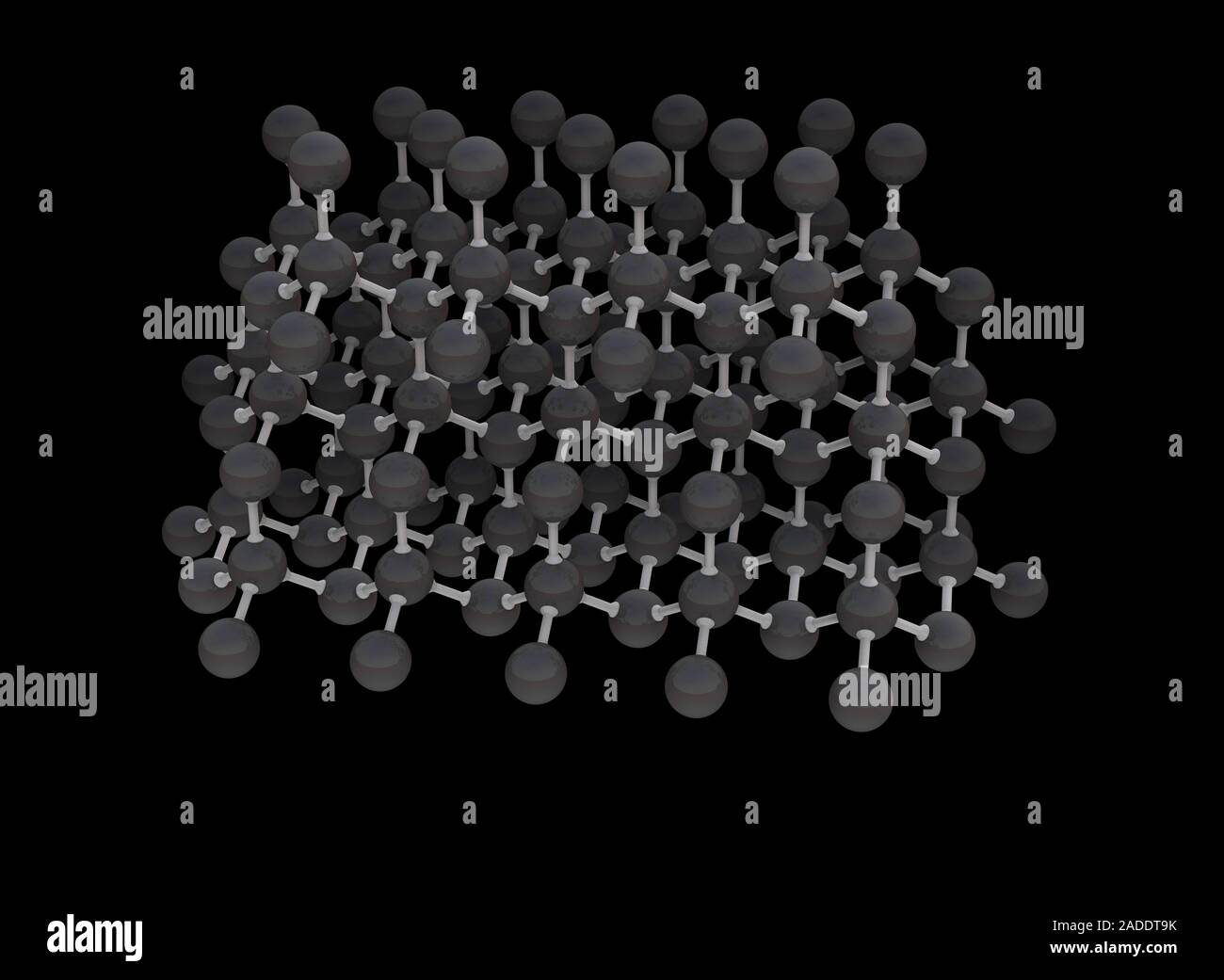 Diamond molecular structure, illustration. Diamond is a form (allotrope ...