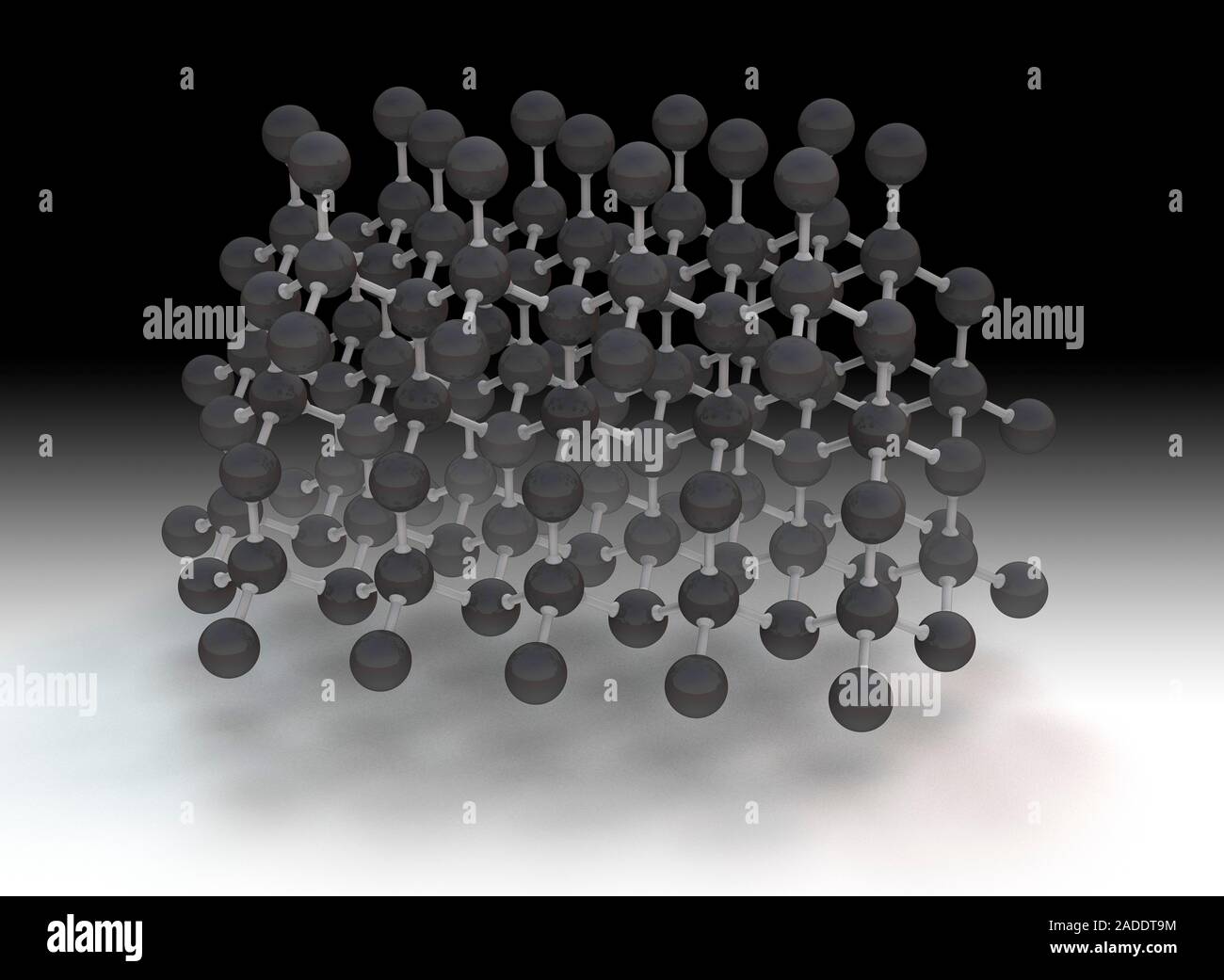 Diamond molecular structure, illustration. Diamond is a form (allotrope ...