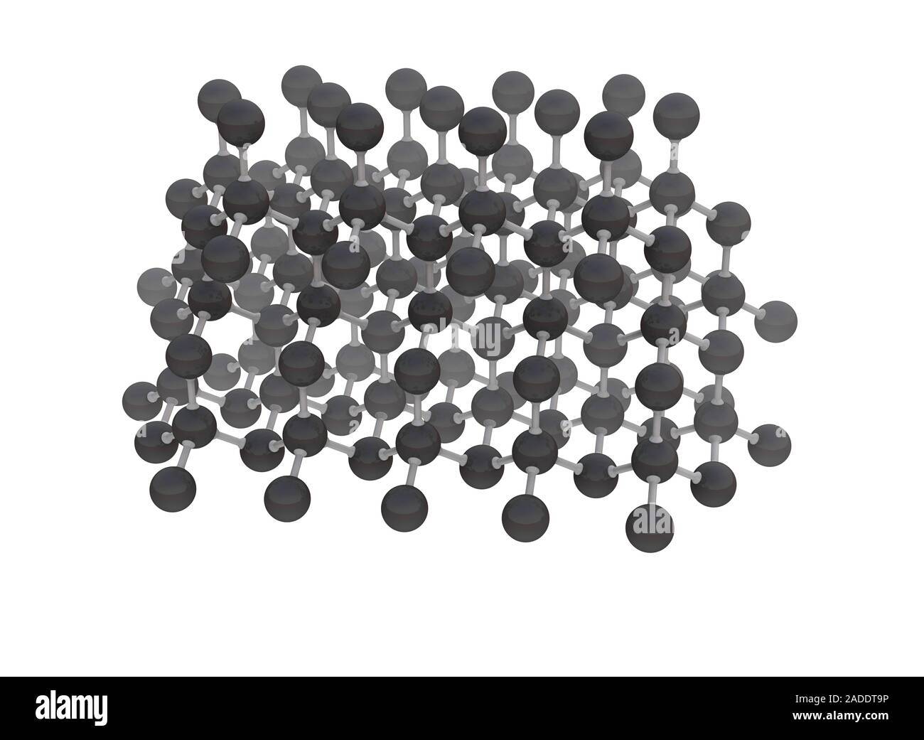 Diamond molecular structure, illustration. Diamond is a form (allotrope ...