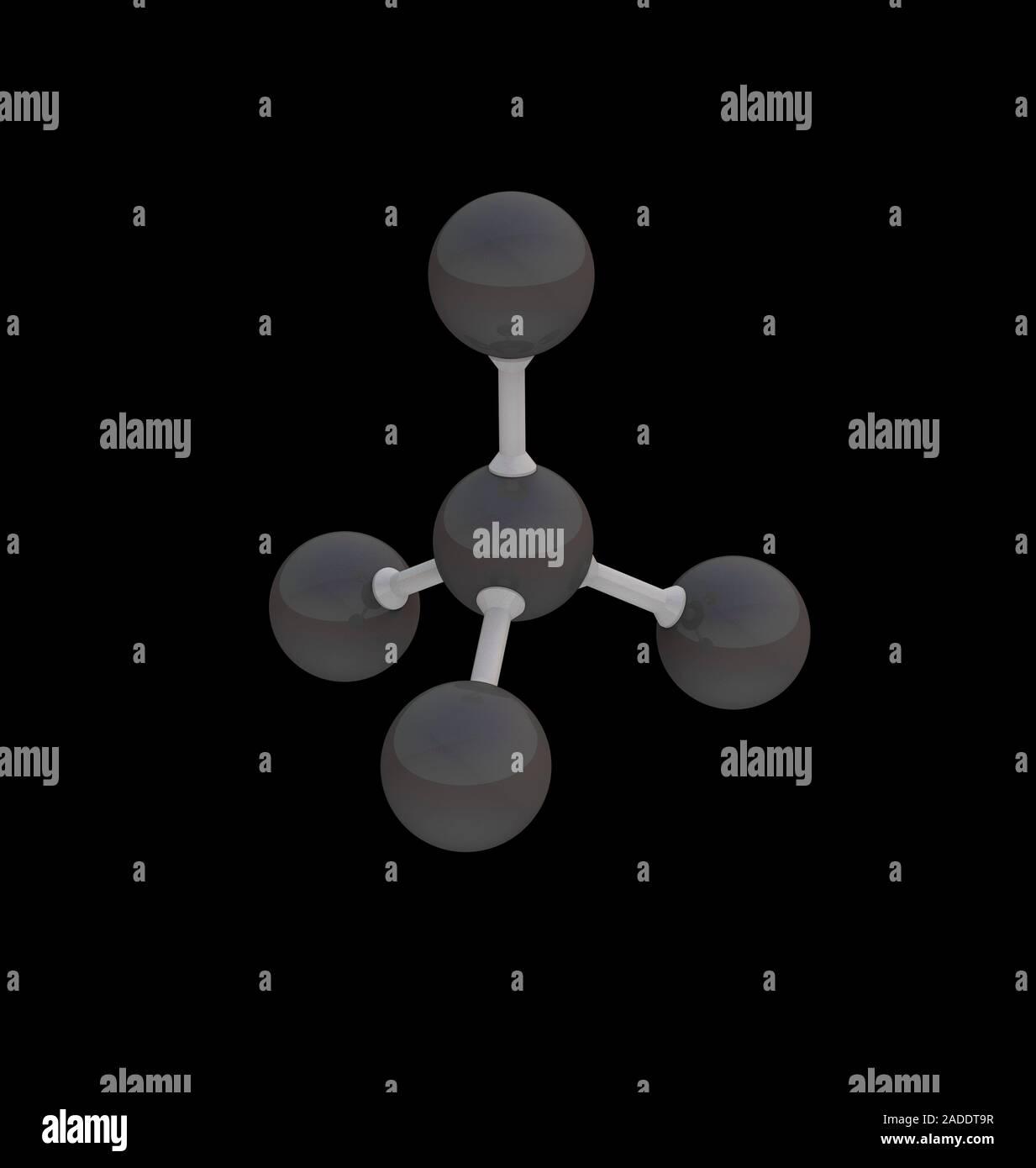 Diamond tetrahedral molecular structure, illustration. Diamond is a ...