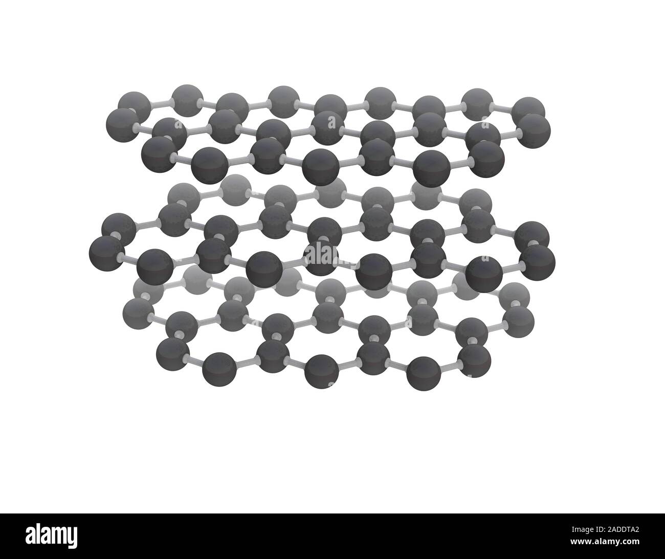 Graphite molecular structure, illustration. Graphite is a form ...