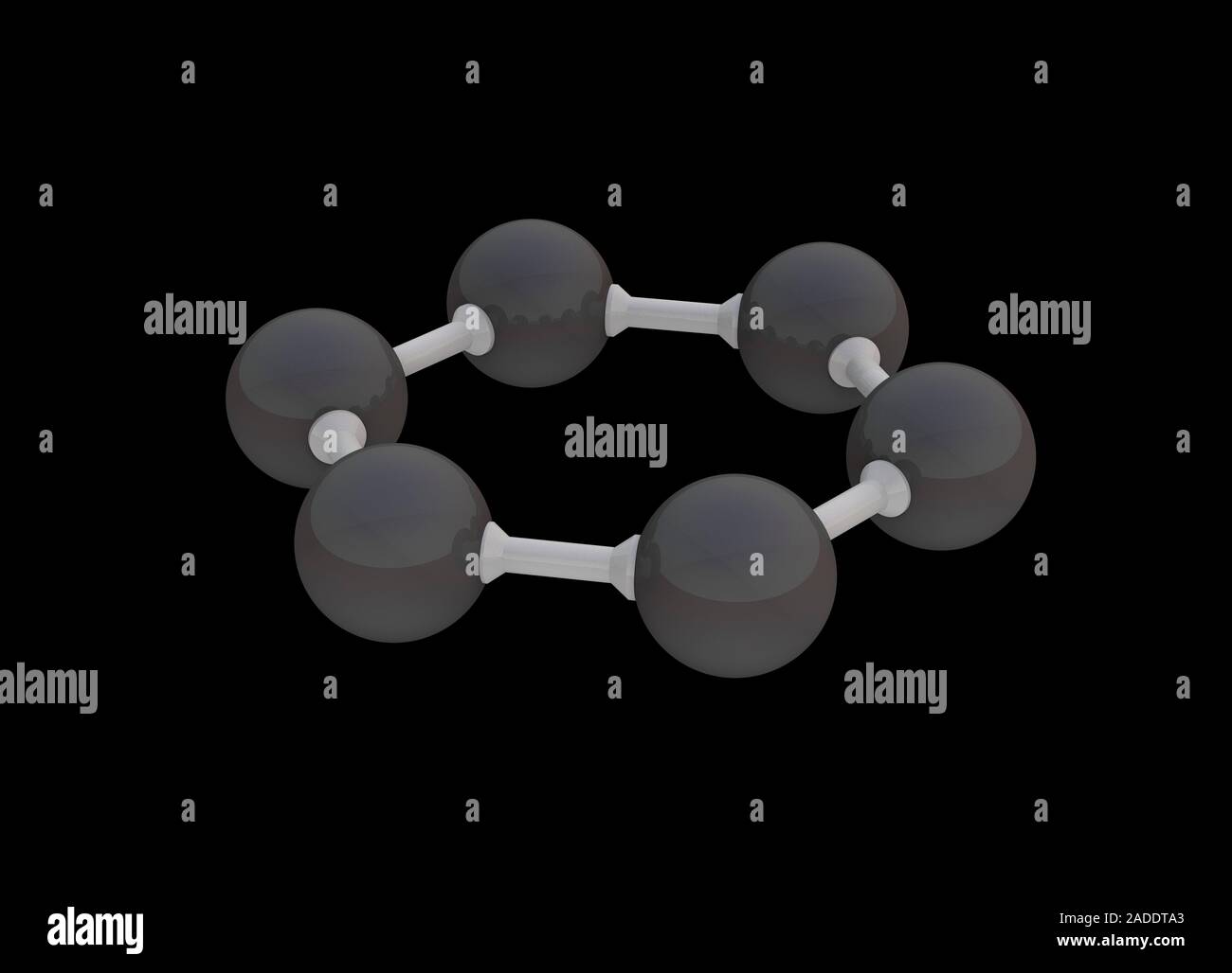 Graphite hexagonal molecular structure, illustration. Graphite is a ...
