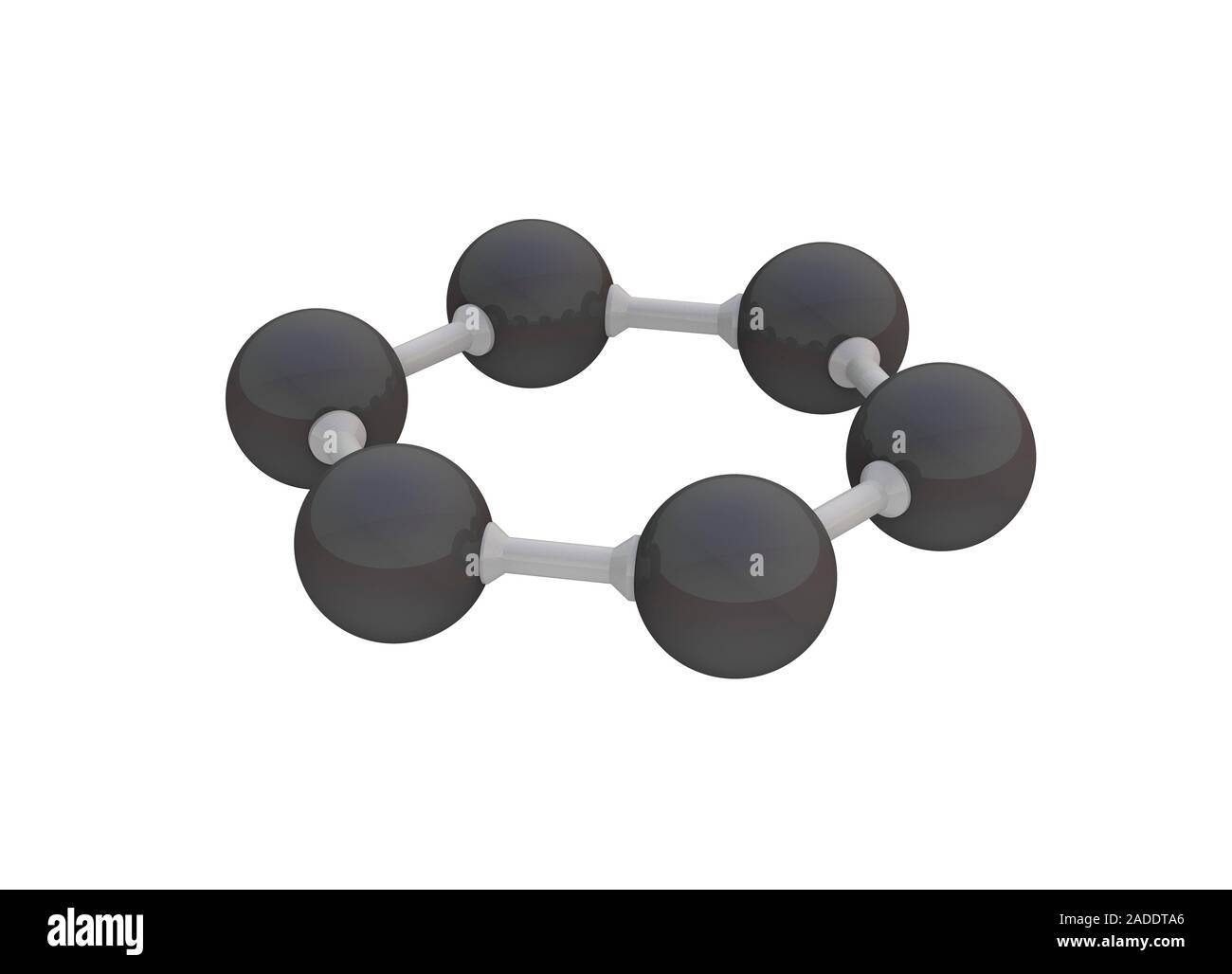 Graphite hexagonal molecular structure, illustration. Graphite is a ...