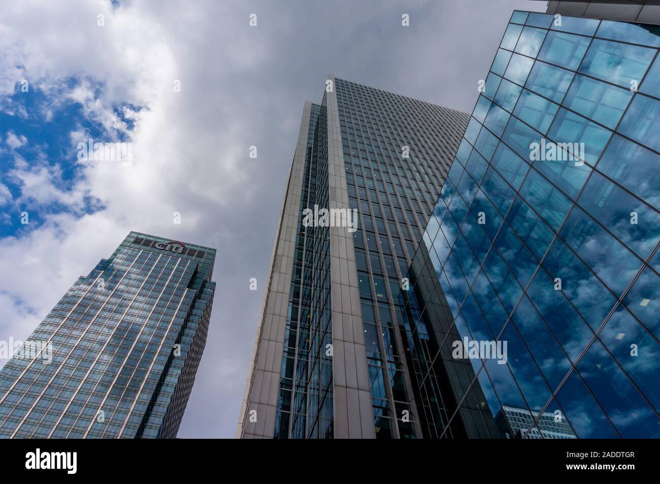 Canary Wharf central business district of London. London Skyline modern ...