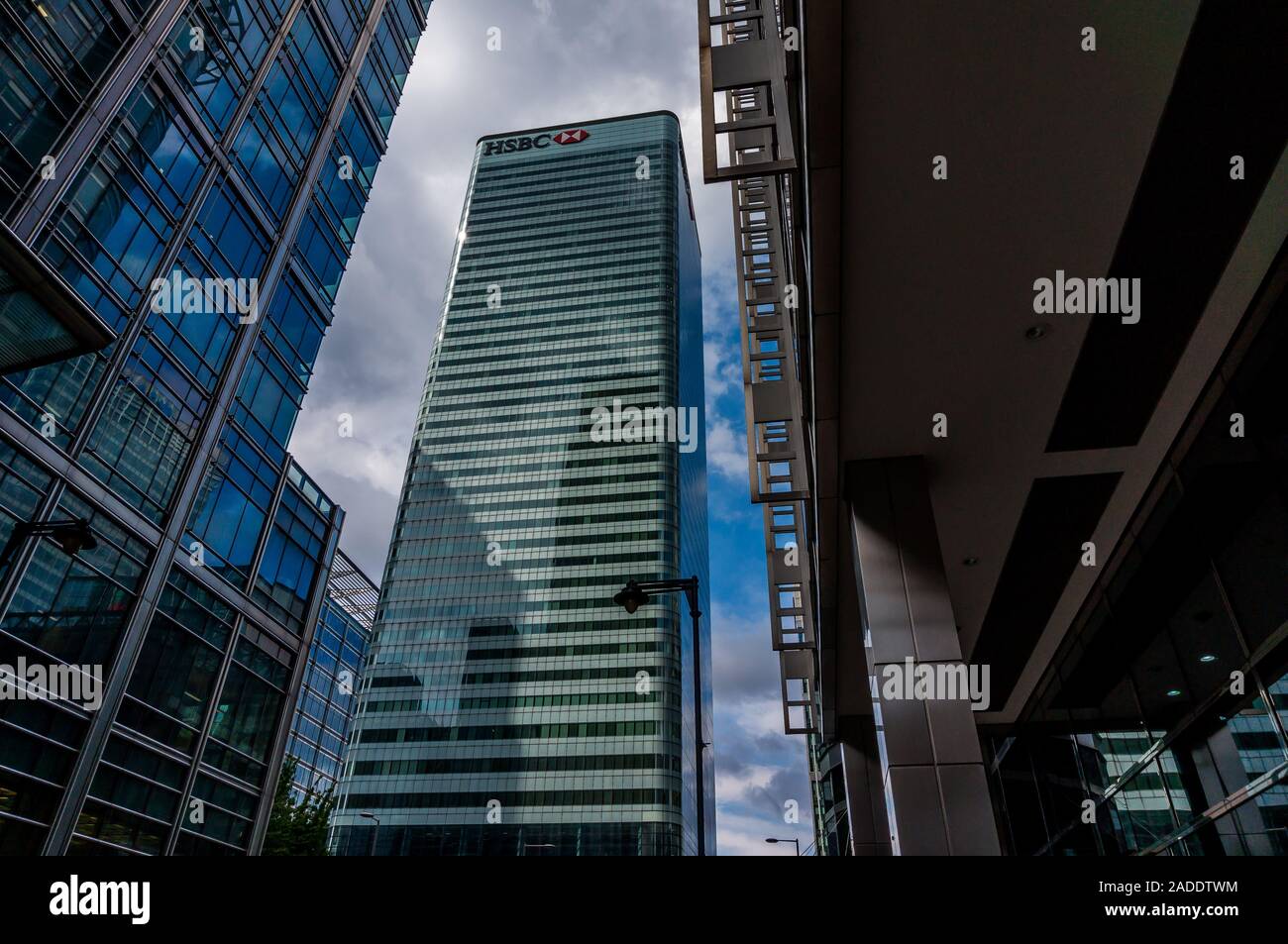 Canary Wharf central business district of London. London Skyline modern ...