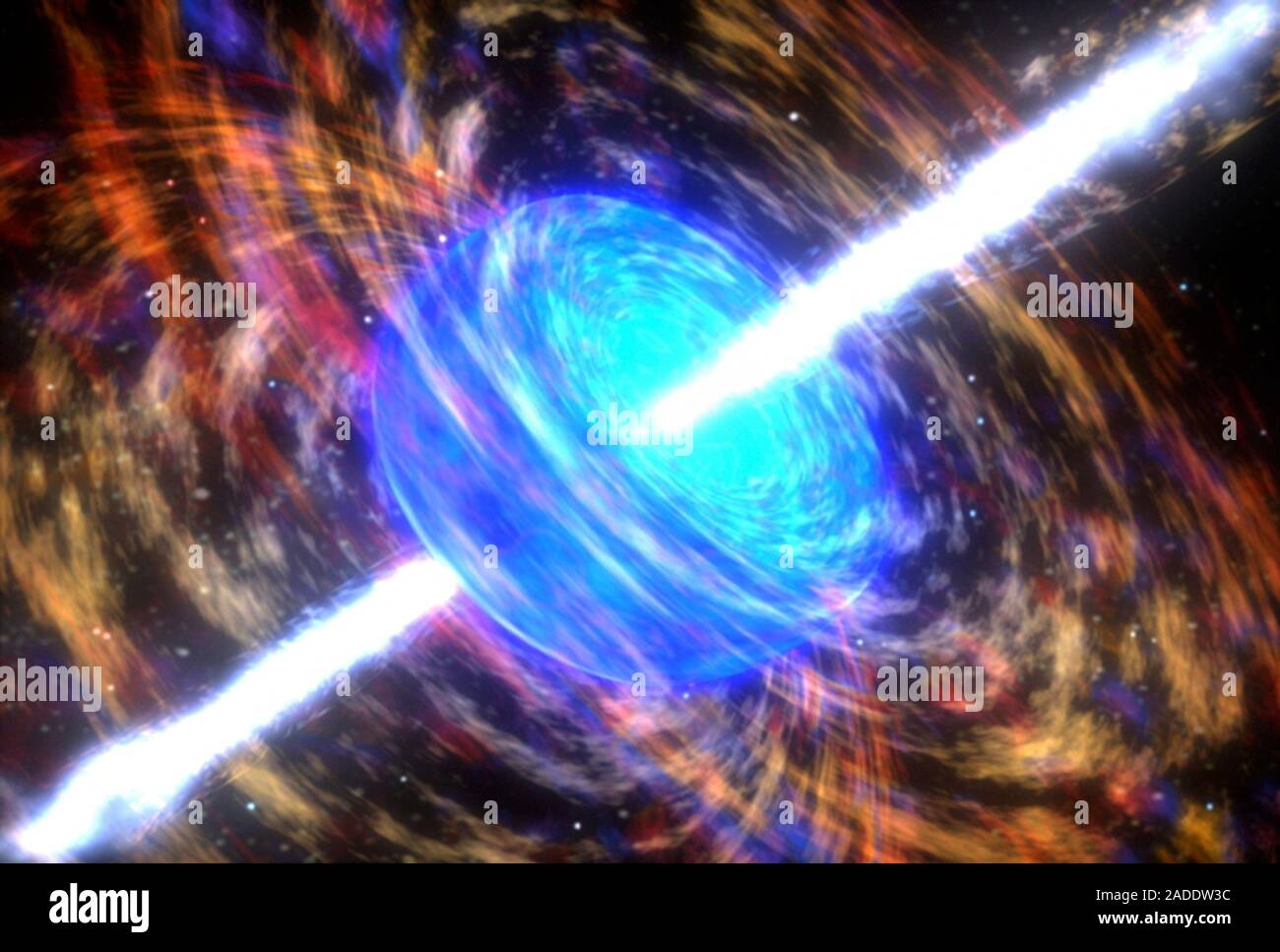 Collapse of a massive star. Artwork (image 3 of 7) showing a the ...