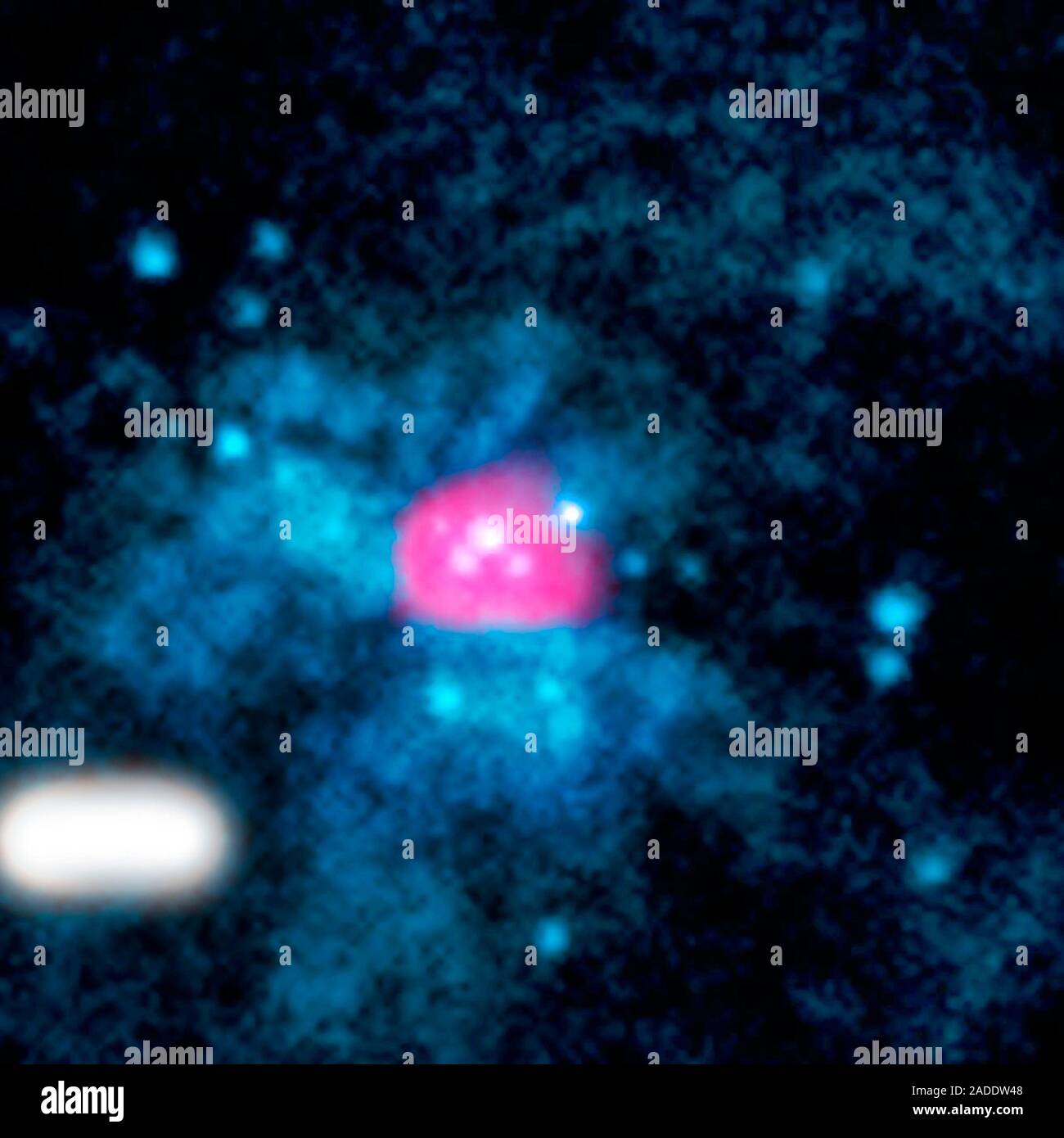 Pulsar. Composite image showing a pulsar (pink) located in the Messier ...