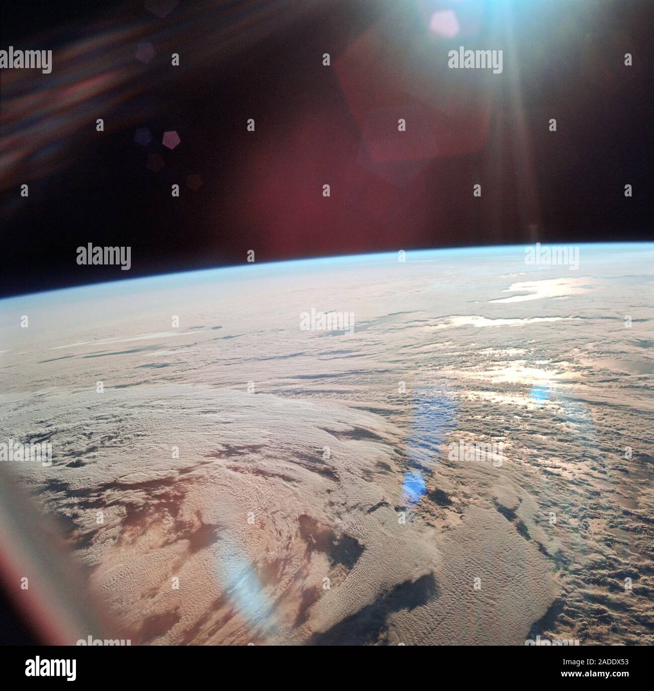 View of Earth from the Apollo 11 spacecraft. Apollo 11 was the first ...