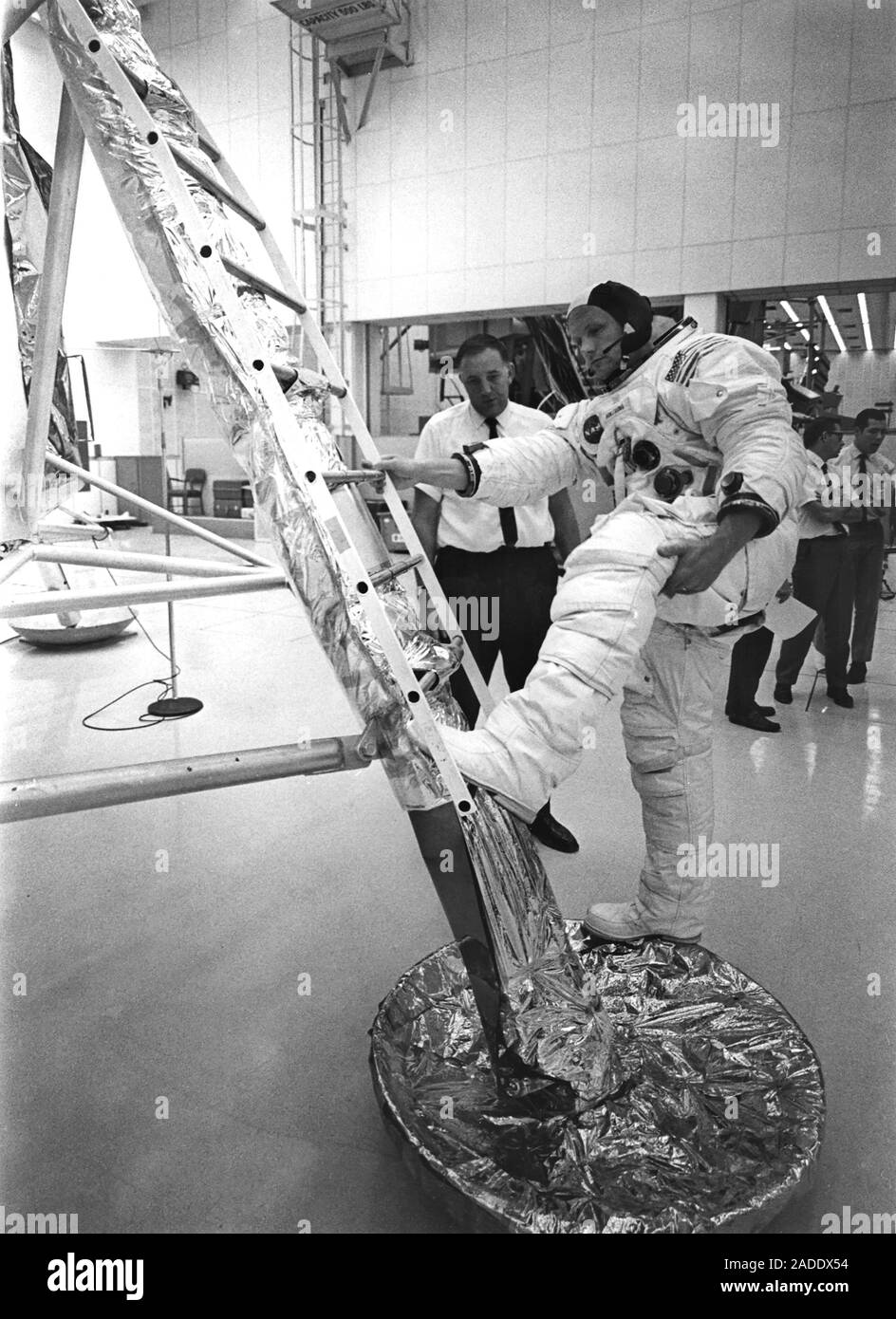 NASA astronaut Neil Armstrong training for the Apollo 11 mission. He is ...