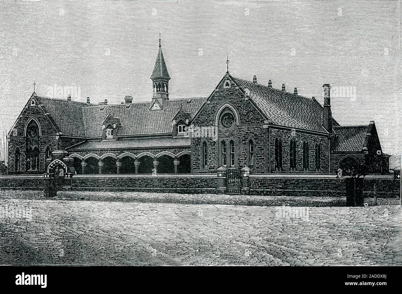 Model school in Australia, 19th-century illustration. Artwork published ...