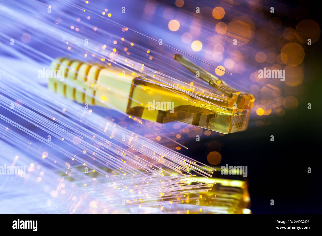 fast internet - optic fiber - macro Stock Photo - Alamy