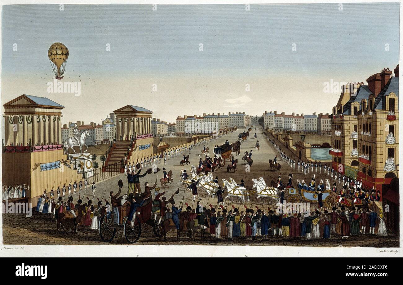 Entree de sa Majeste Louis XVIII a Paris, 1814 - in "Vues de Paris" de ...