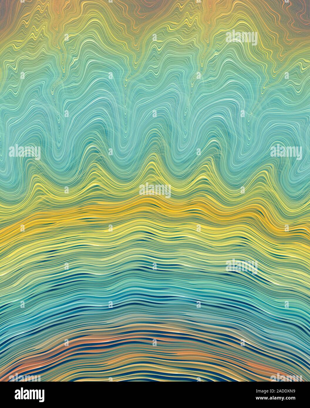 Fractal illustration of concentric rippled circles interlaced with ...