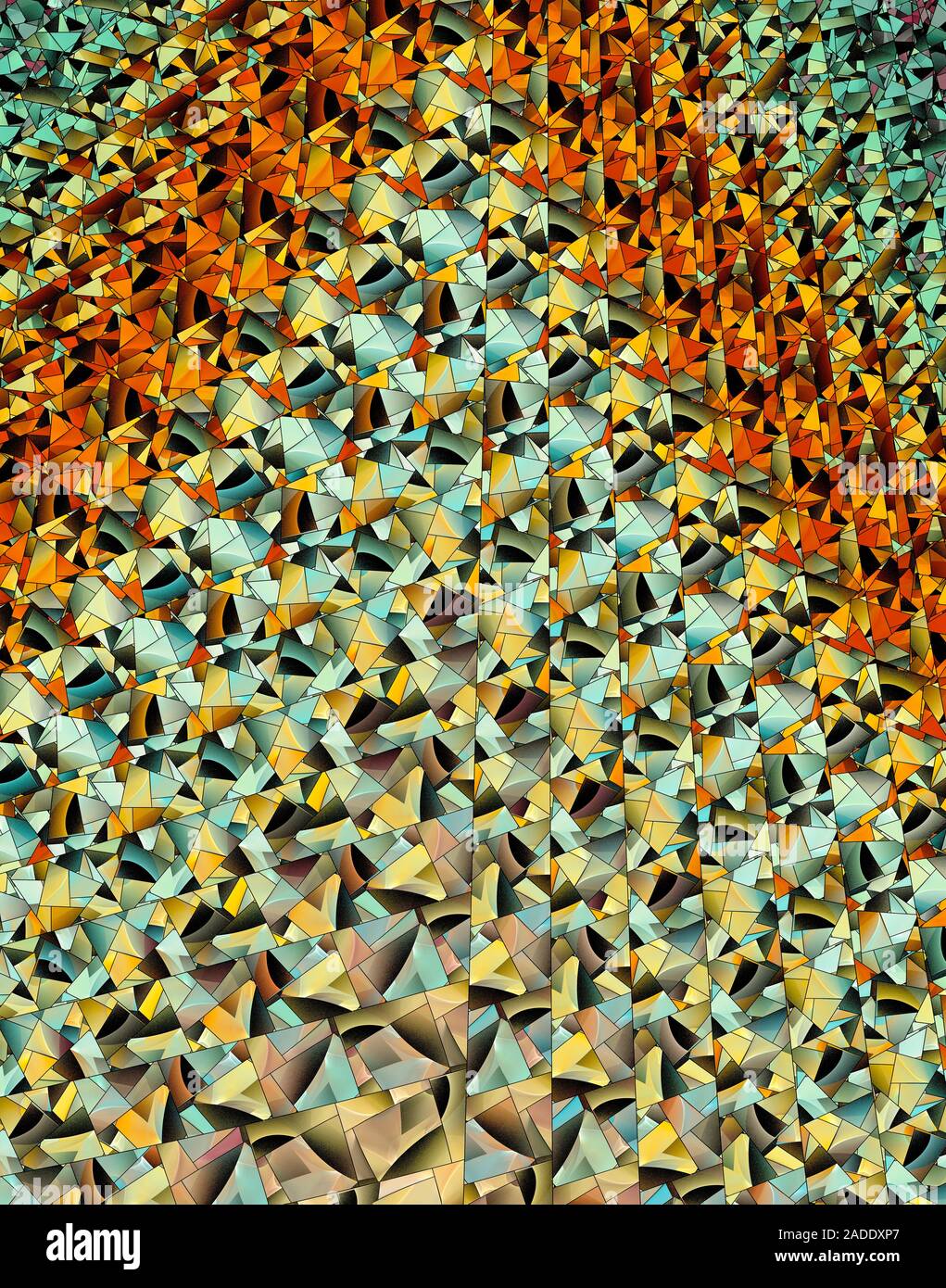Fractal abstract of intersecting squares and triangles Stock Photo - Alamy