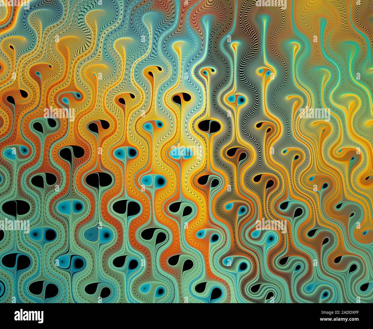 Fractal contours illustration. Conceptrual illustration with maplike ...