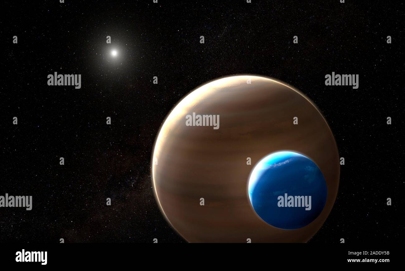 Possible extrasolar moon. Computer illustration of a possible moon ...