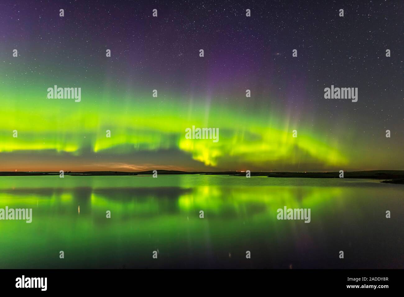 The Northern Lights and a faint display of noctilucent clouds (low on ...