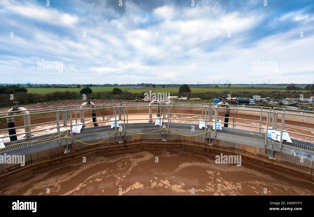 Animal rendering plant. View over a silage silo at an animal rendering ...