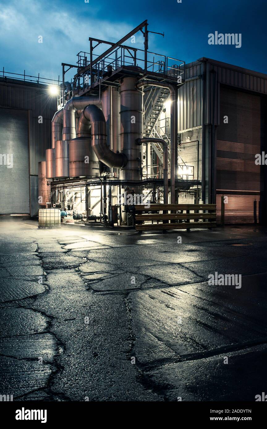 Animal rendering plant. Silos at an animal rendering plant. Rendering ...