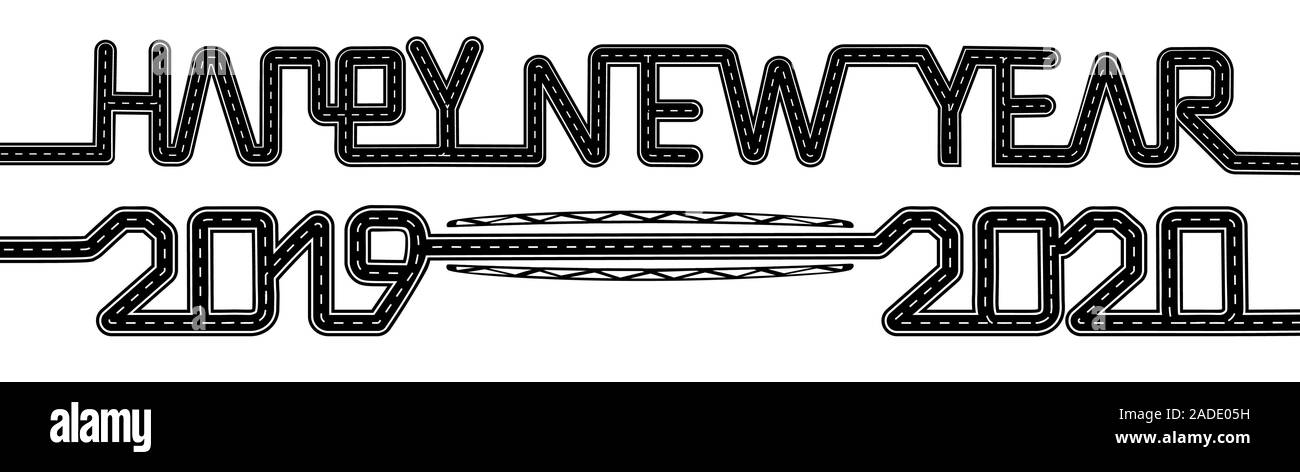 Happy New Year 2019-2020. Symbolizes the transition to the new year ...