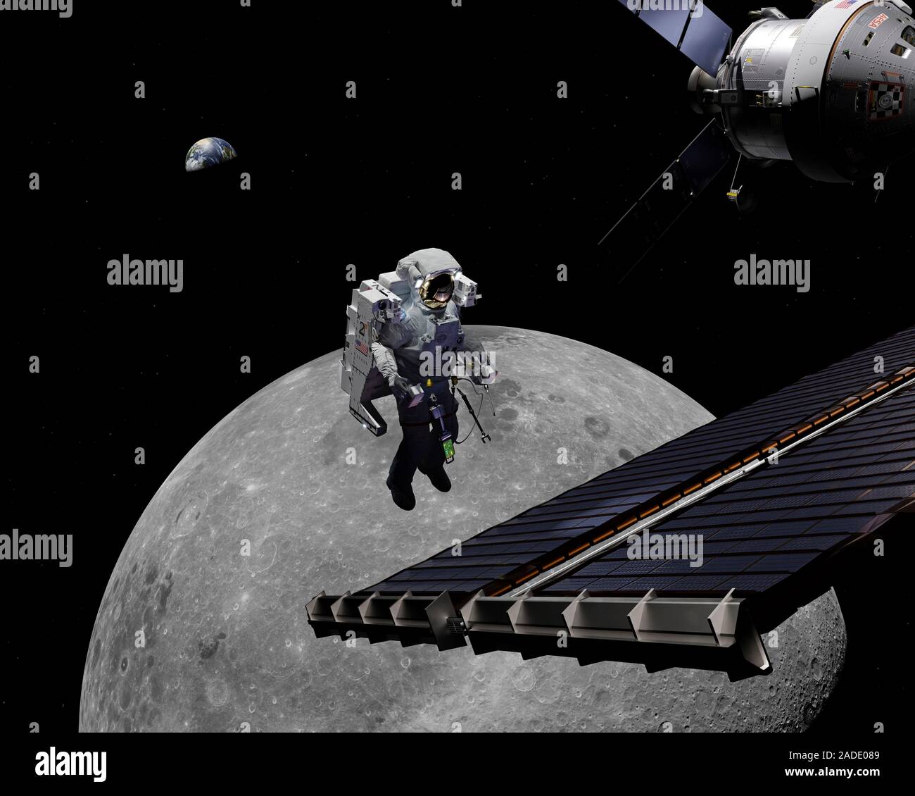 Illustration of an astronaut flying an untethered Manned Maneuvering ...