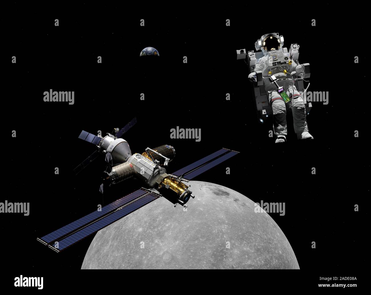 Illustration of an astronaut flying an untethered Manned Maneuvering ...
