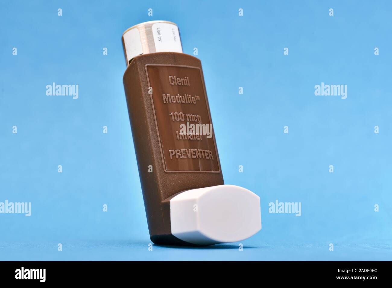 Clenil inhaler, a hand-held asthma inhaler that contains the drug ...