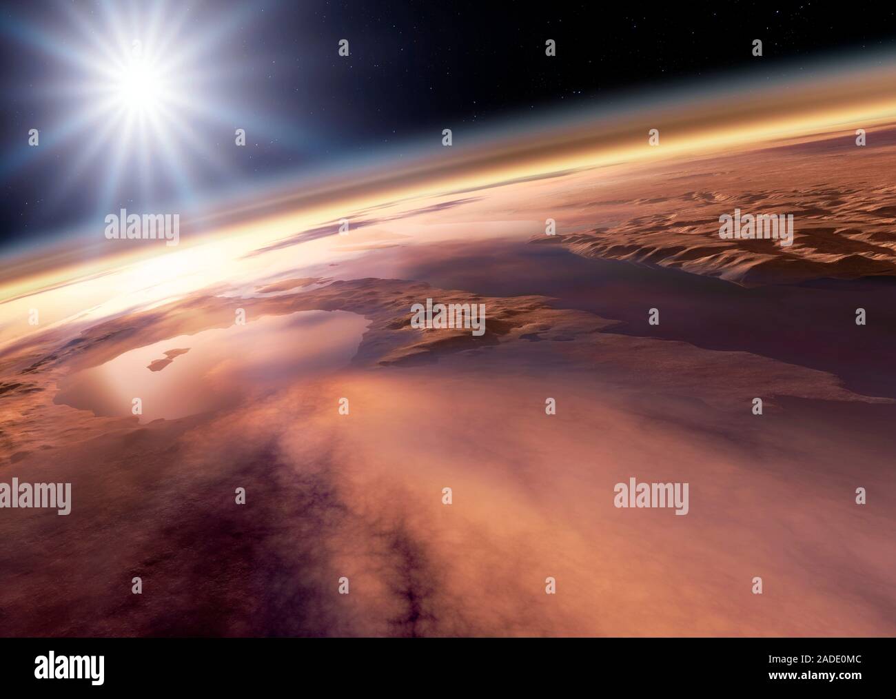Water on Mars, illustration Stock Photo - Alamy