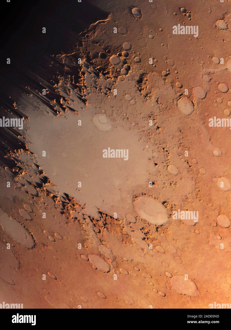 Argyre Basin, Mars, illustration. Mars is the fourth planet from the ...