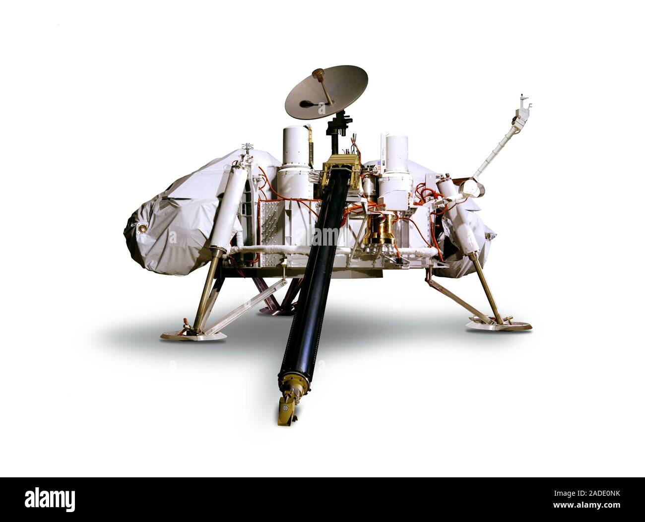 Viking lander digging on Mars, illustration. The Viking program sent ...
