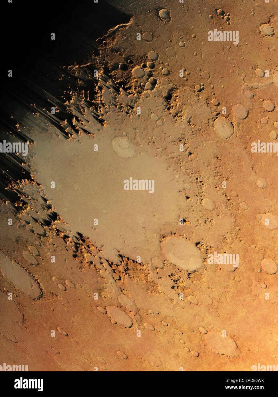 Argyre Basin, Mars, illustration. The Argyre Basin is an early impact ...