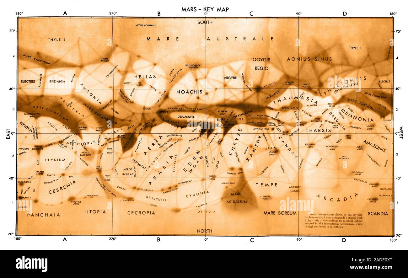 Mars Map, 1962. This map was prepared by the US Air Force. This was the ...