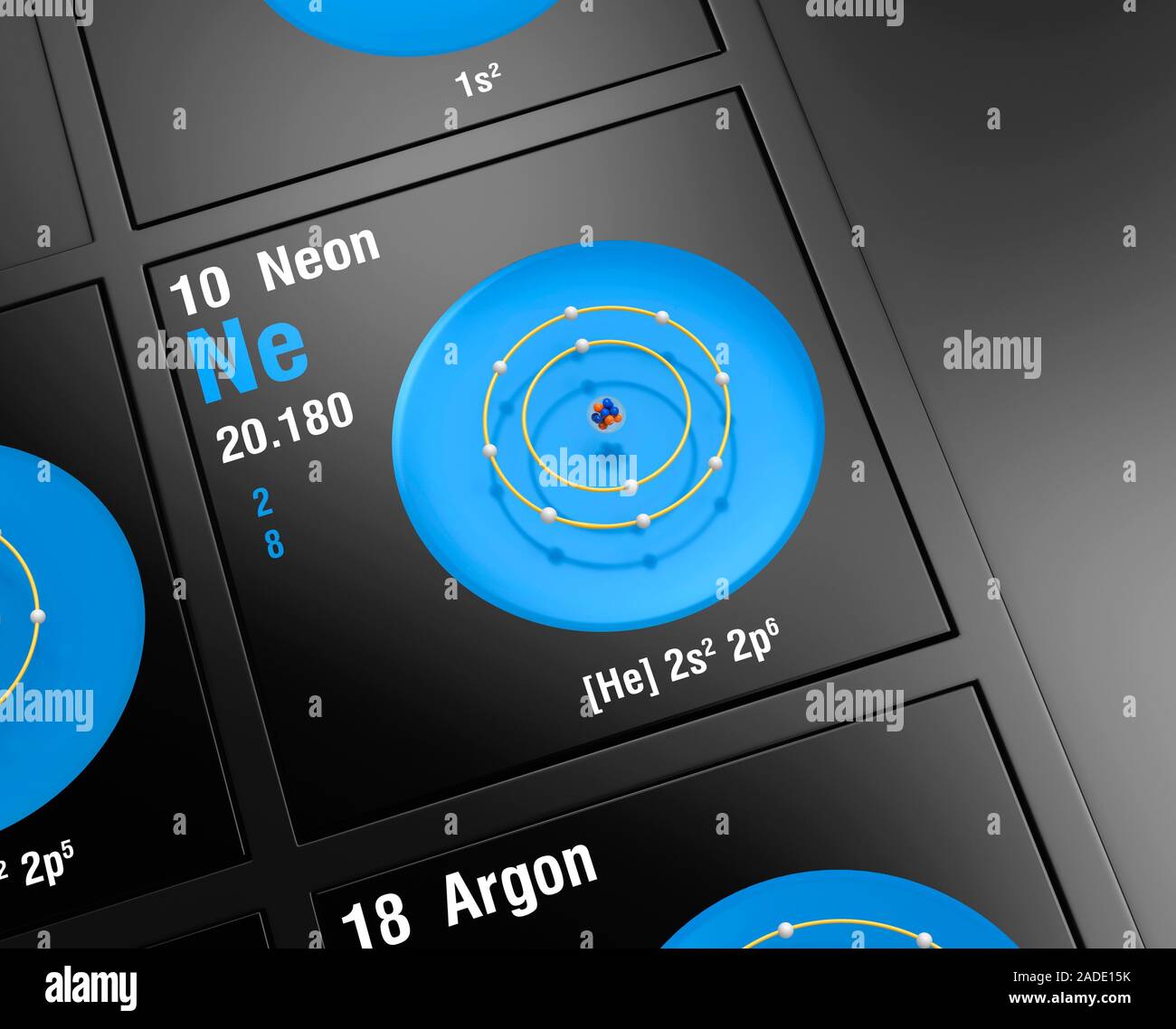 Diagram of the nuclear composition, electron configuration, and valence ...