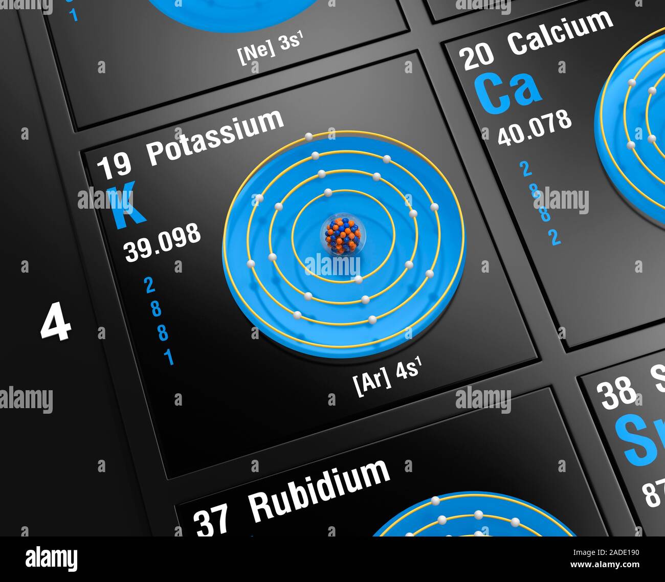 Diagram showing the nuclear composition, electron configuration, and ...